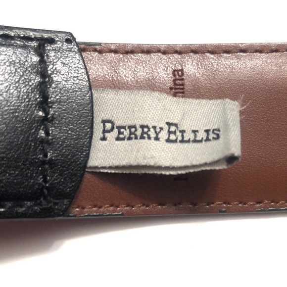 Perry Ellis | Accessories | Perry Ellis Black Bonded Leather Belt Size ...